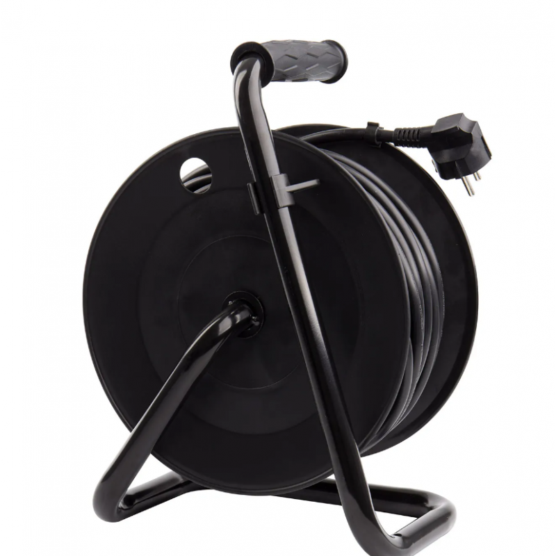 extensão 25 metros enrolador cabo ficha blofer eletricidade terra fio